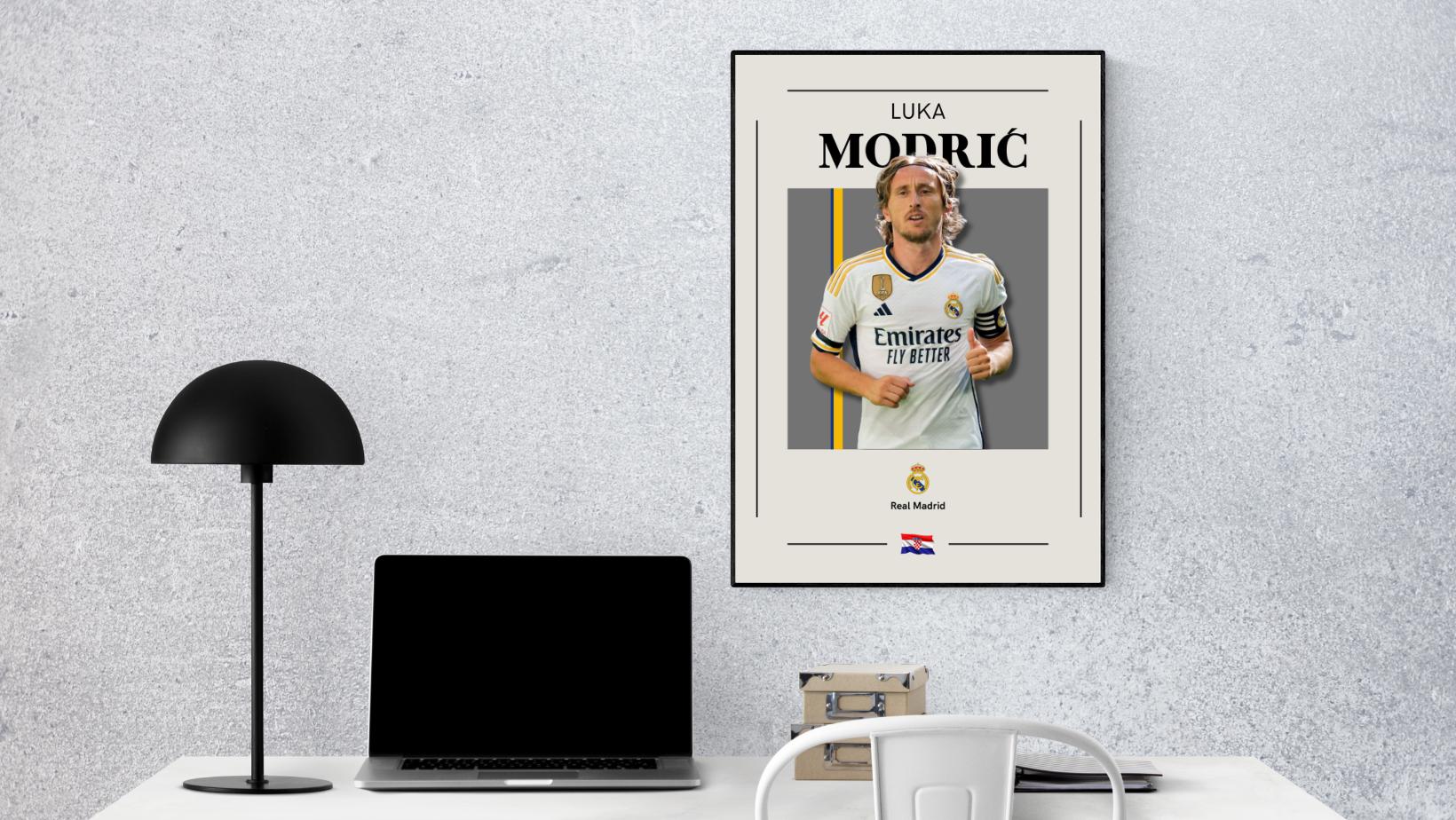 Luka Modric Poster, Real Madrid, Football Print , Football Poster ...
