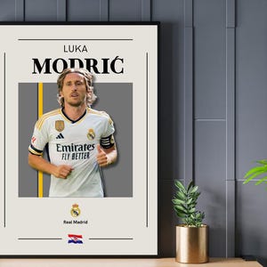 Luka Modric Poster, Real Madrid, Football Print , Football Poster ...