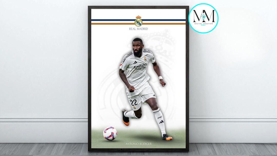 Antonio Rüdiger Poster, Real Madrid Poster, Rudiger Art Print, Gift ...