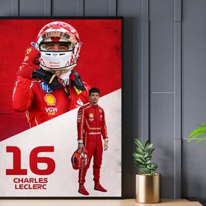 Charles Leclerc Poster, Ferrari F1 Poster , Art Printable, F1, Digital ...