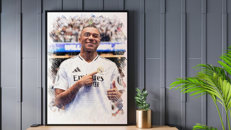 Kylian Mbappe Poster, Real Madrid , Digital Download, French Footballer ...