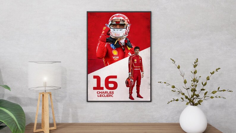Charles Leclerc Poster, Ferrari F1 Poster , Art Printable, F1, Digital ...