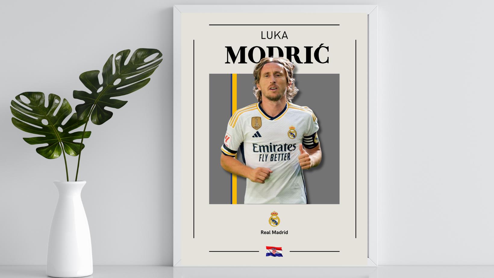 Luka Modric Poster, Real Madrid, Football Print , Football Poster ...