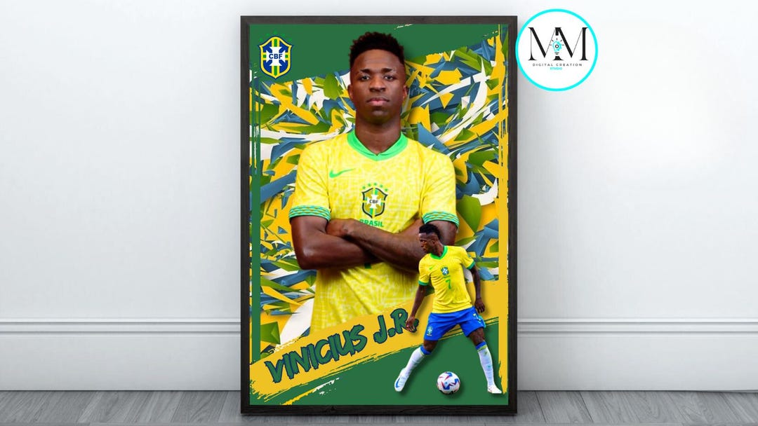 Vinicius Jr POSTER , Brazil National Digital Download, Real Madrid ...