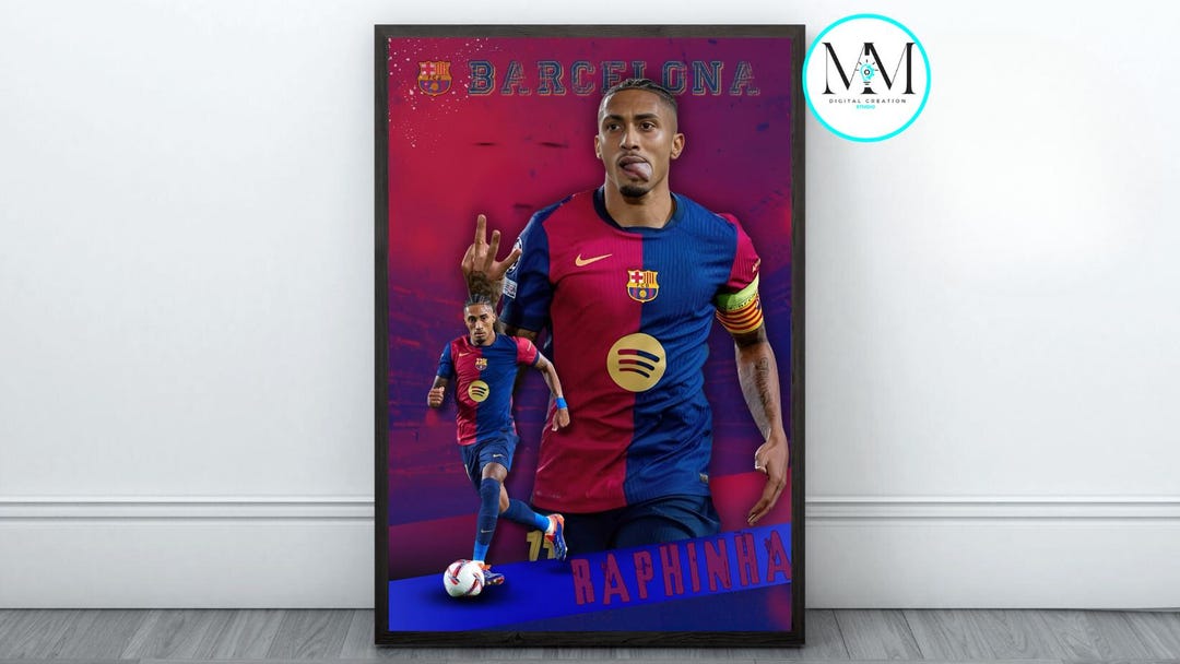 Raphinha POSTER, Barcelona Football Print, Sports Poster, Football Wall ...