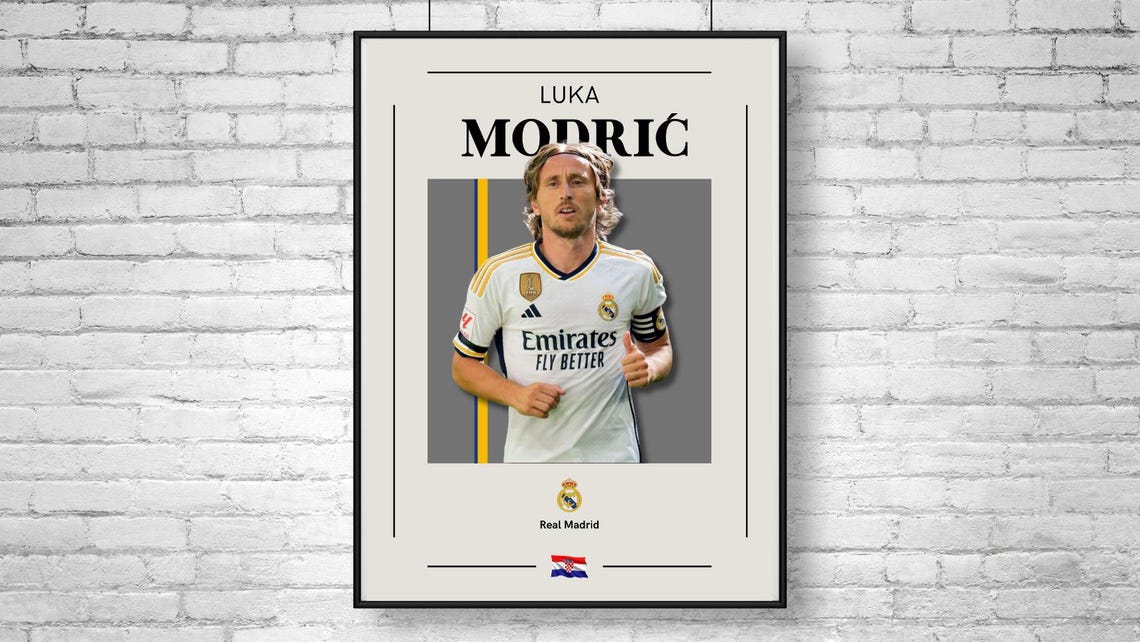 Luka Modric Poster, Real Madrid, Football Print , Football Poster ...