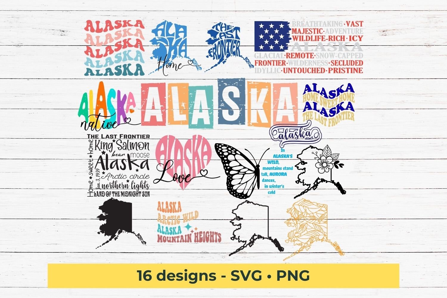 Alaska Bundle 16 Designs SVG and PNG Files - Etsy