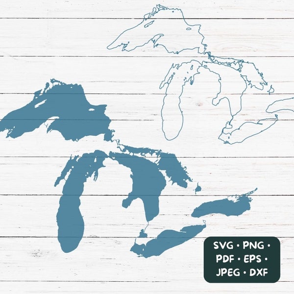 Great Lakes Outline - Etsy