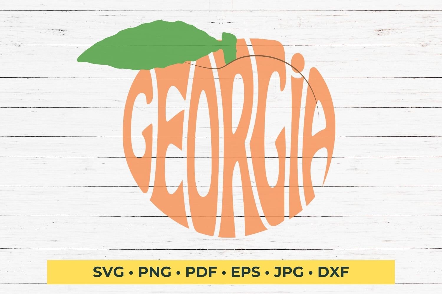 Georgia Word Art in Peach Shape SVG Cut File - Etsy