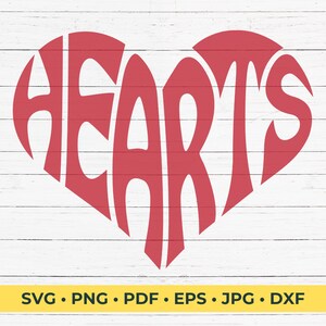 Hearts Typography Heart Shape SVG Cut File - Etsy