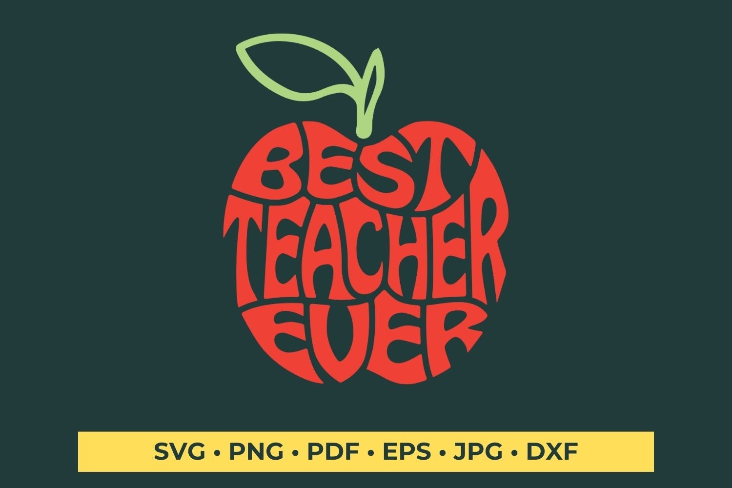 Best Teacher Ever Apple SVG Cut File for Teachers - Etsy Canada