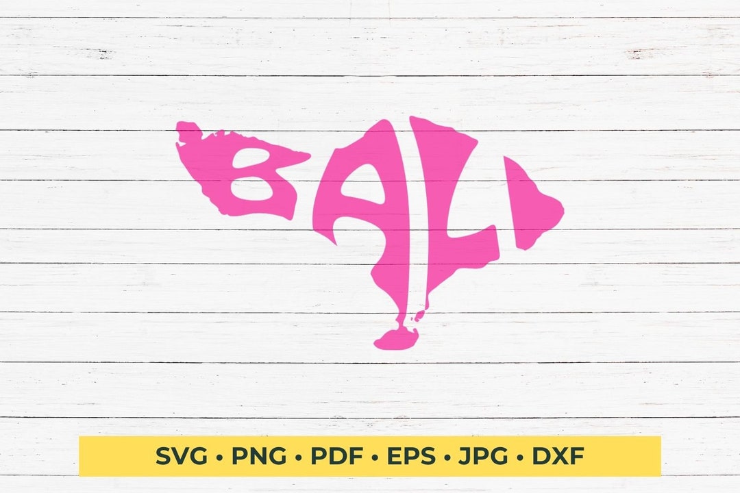 Bali Word Art in Island Shape SVG Cut File - Etsy