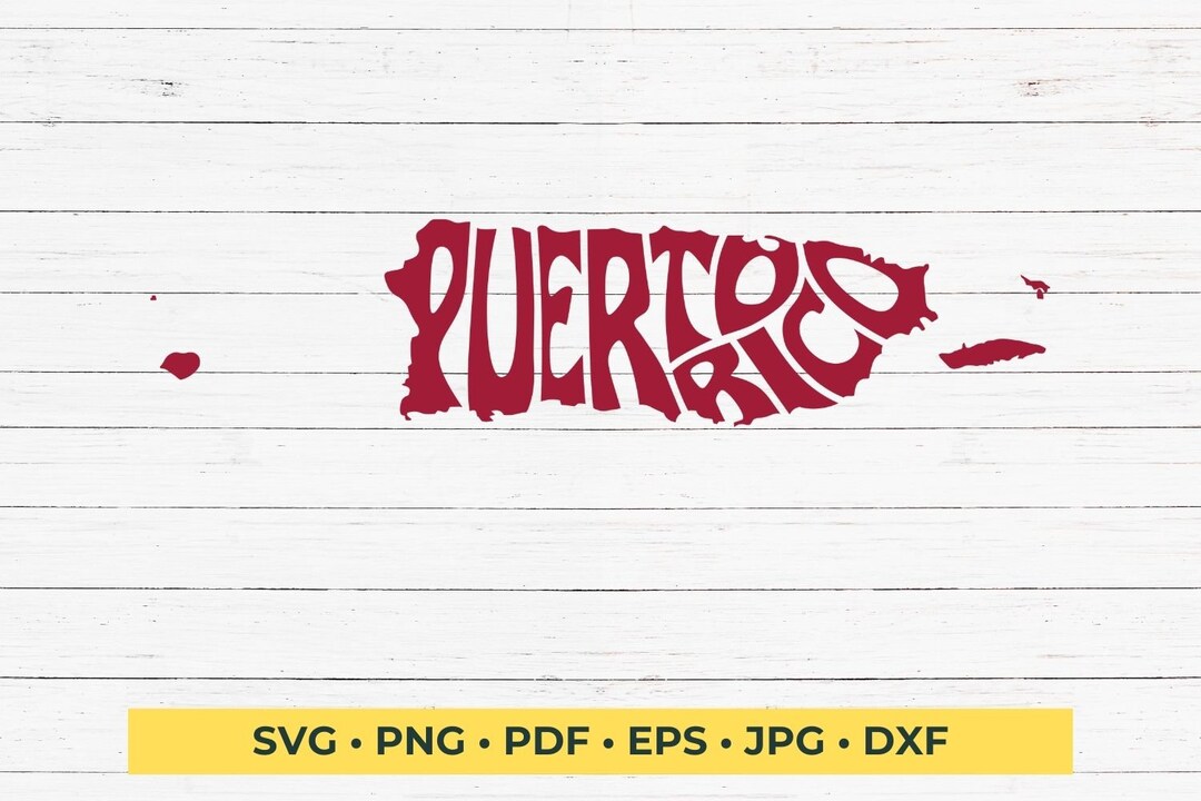 Puerto Rico Word Art SVG Cut File - Etsy
