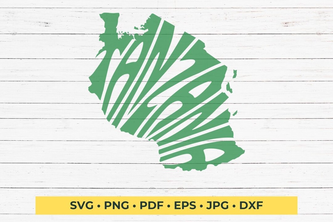 Tanzania Typography Word Art SVG Cut File - Etsy