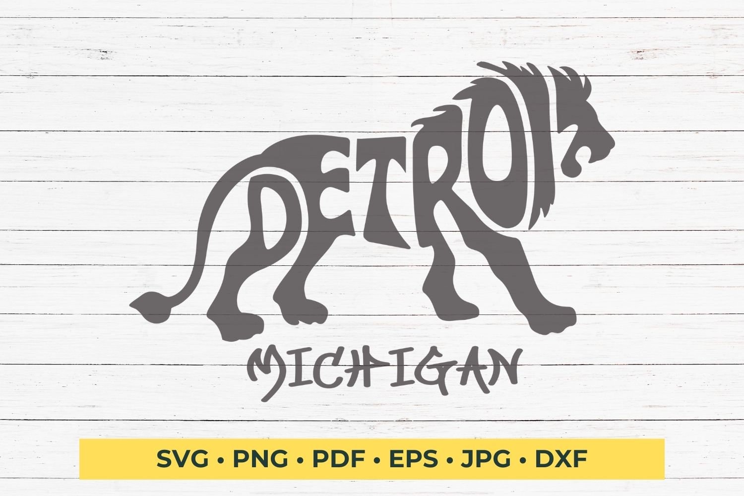 Detroit Word Art in Lion Shape SVG Cut File - Etsy