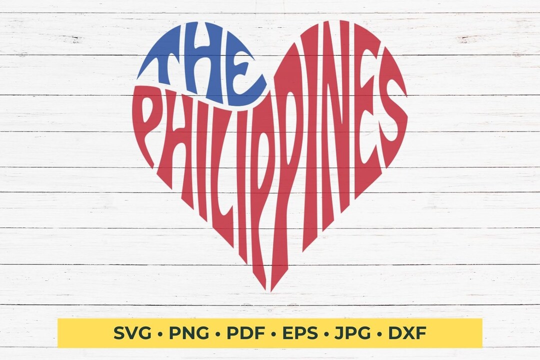 The Philippines Heart SVG Cut File - Etsy