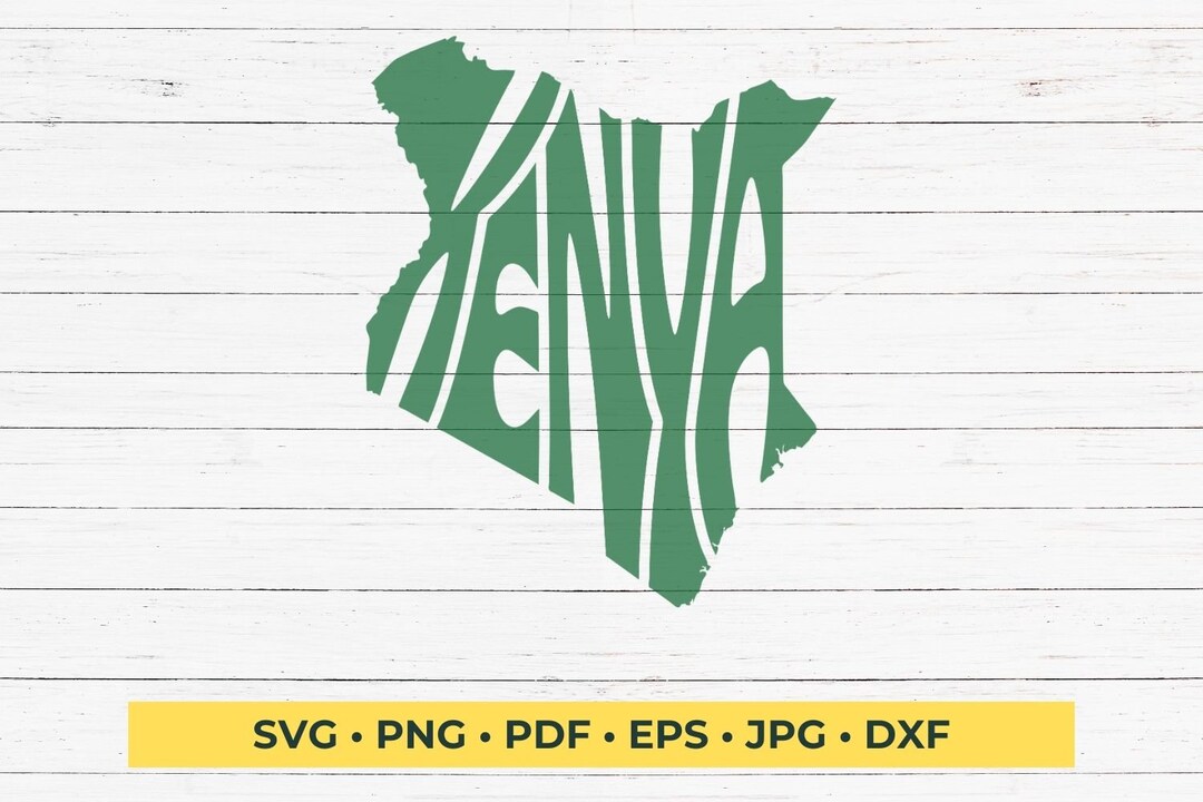 Kenya Word Art SVG Cut File - Etsy