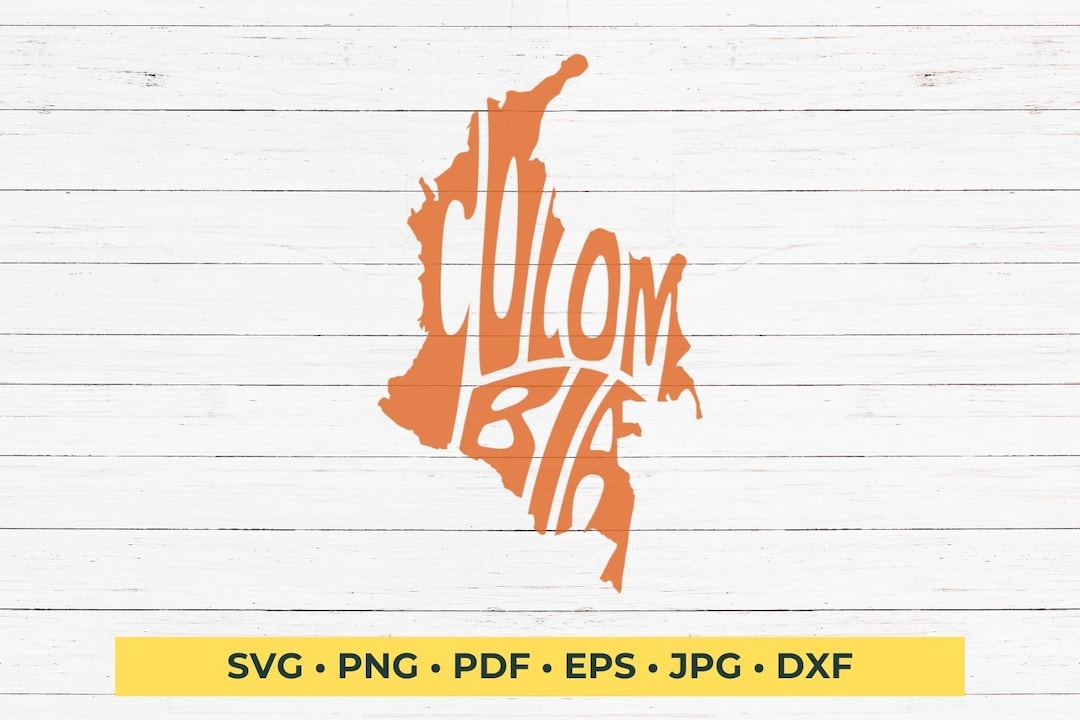 Colombia Typography Word Art SVG Cut File - Etsy