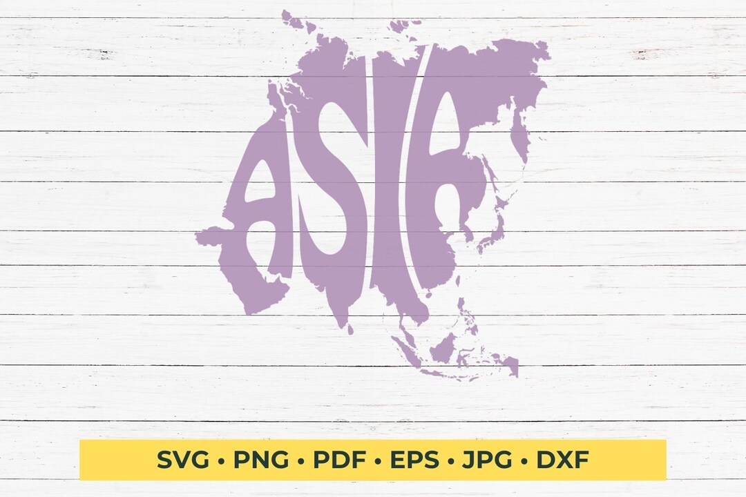 Asia Word Art SVG Cut File - Etsy