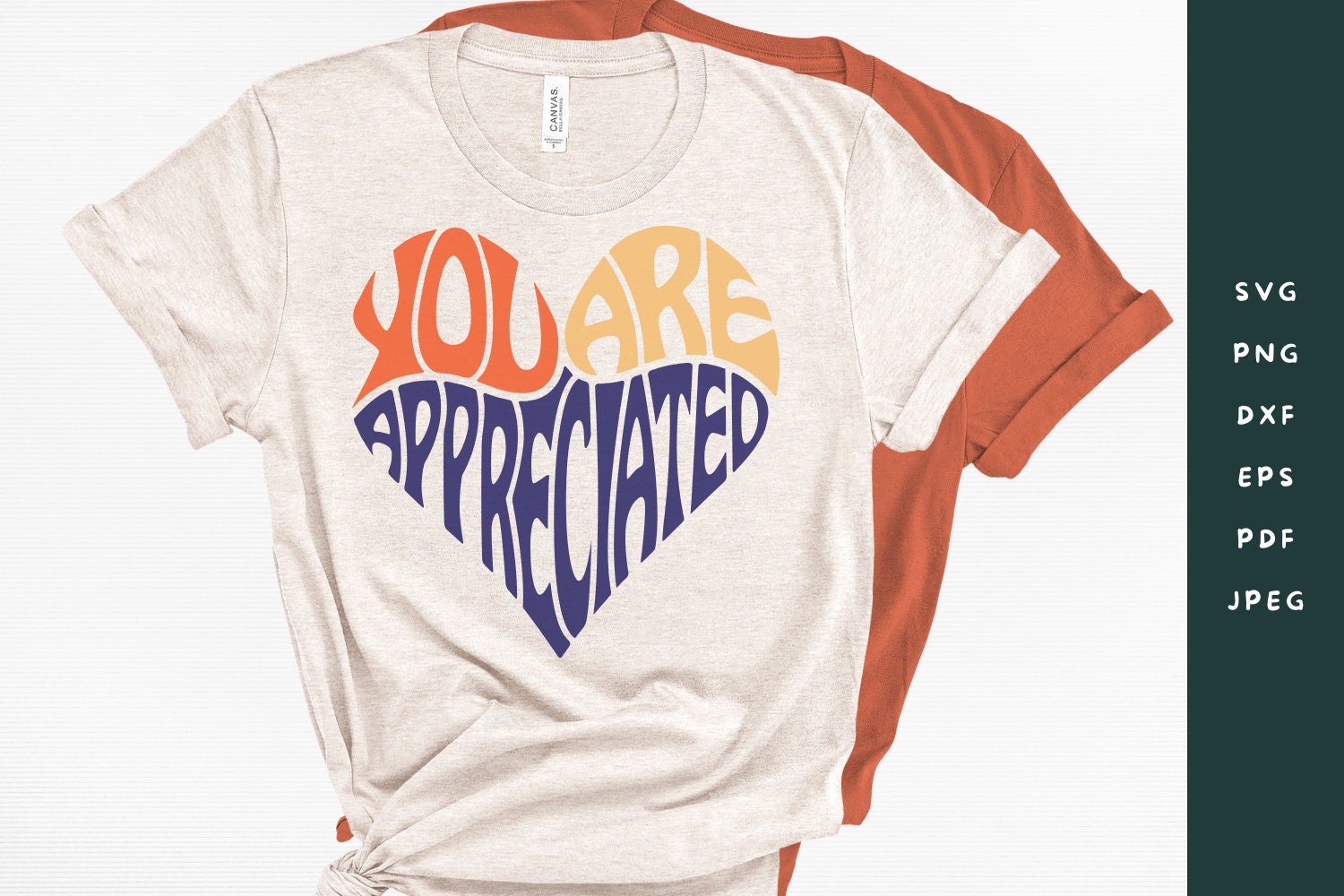 You Are Appreciated Heart Word Art SVG Cut File - Etsy