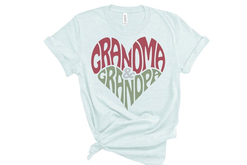 Grandma and Grandpa Heart Word Art SVG - Etsy