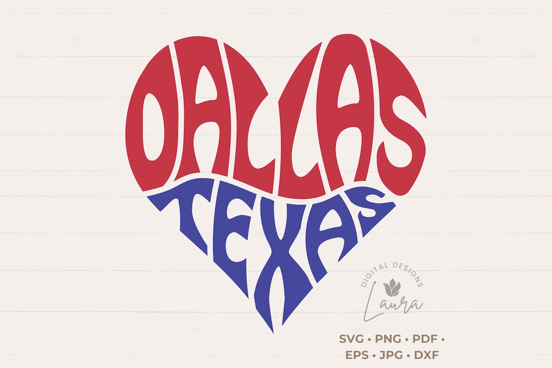 Dallas Texas Word Art Heart SVG - Etsy