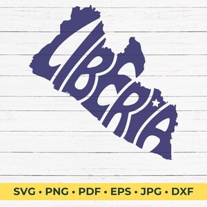 Liberia Typography Word Art SVG Cut File - Etsy