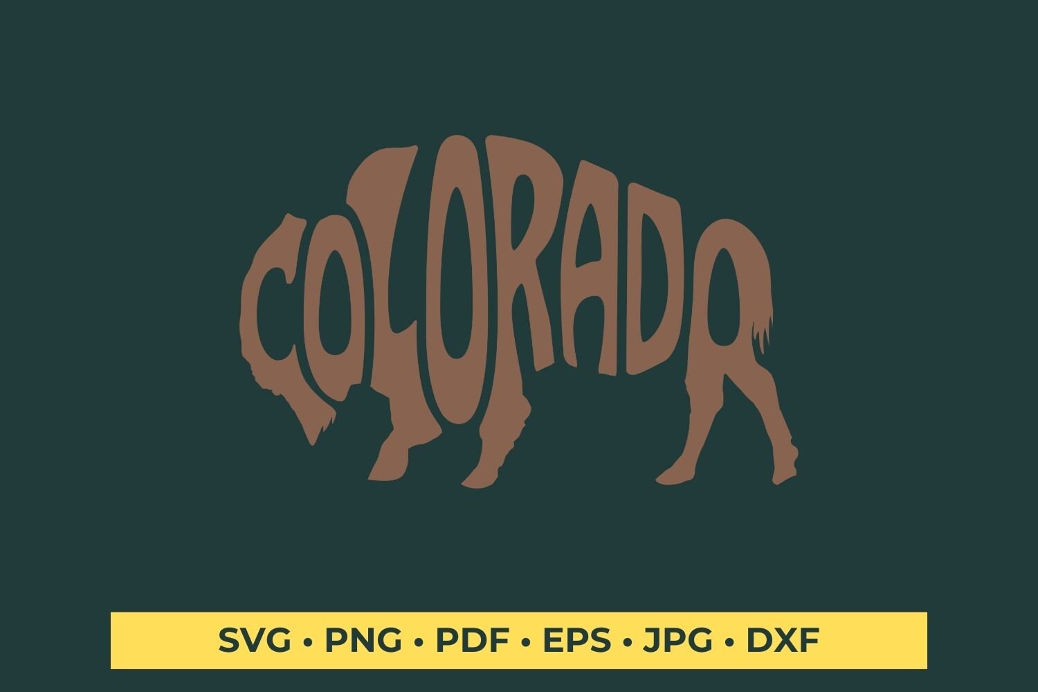 Colorado Buffalo Word Art SVG Cut File - Etsy