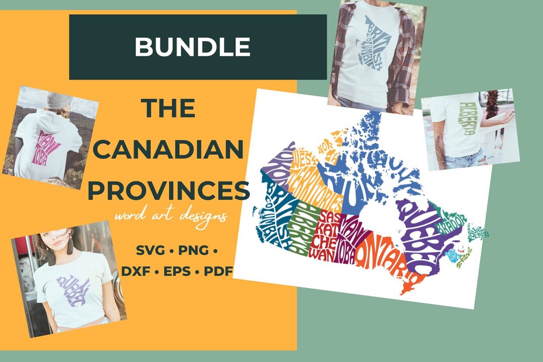 Canadian Provinces Word Art SVG Bundle - Etsy