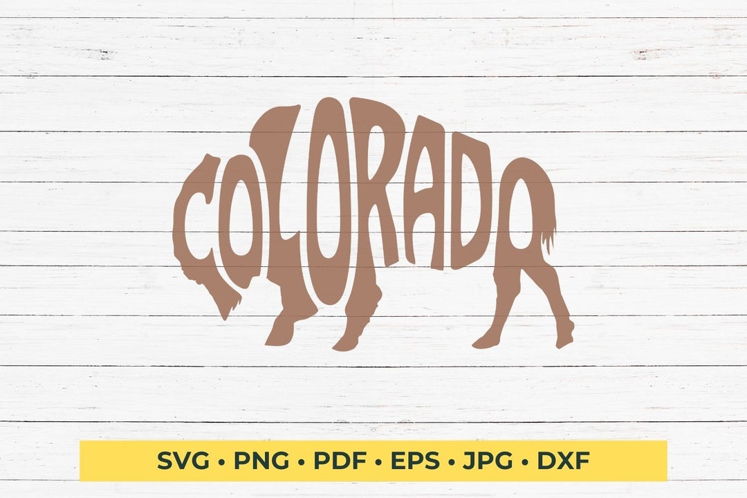 Colorado Buffalo Word Art SVG Cut File - Etsy