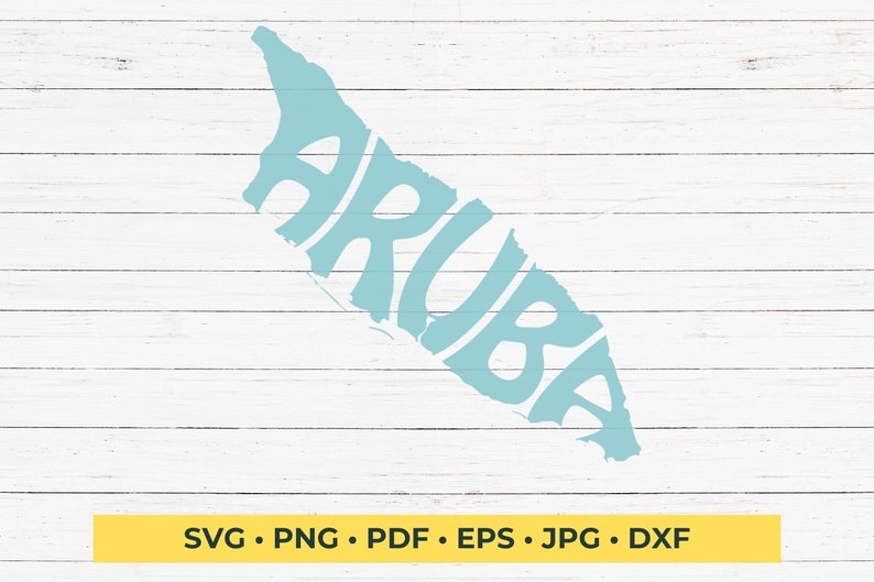 Aruba Word Art in Island Shape SVG Cut File - Etsy
