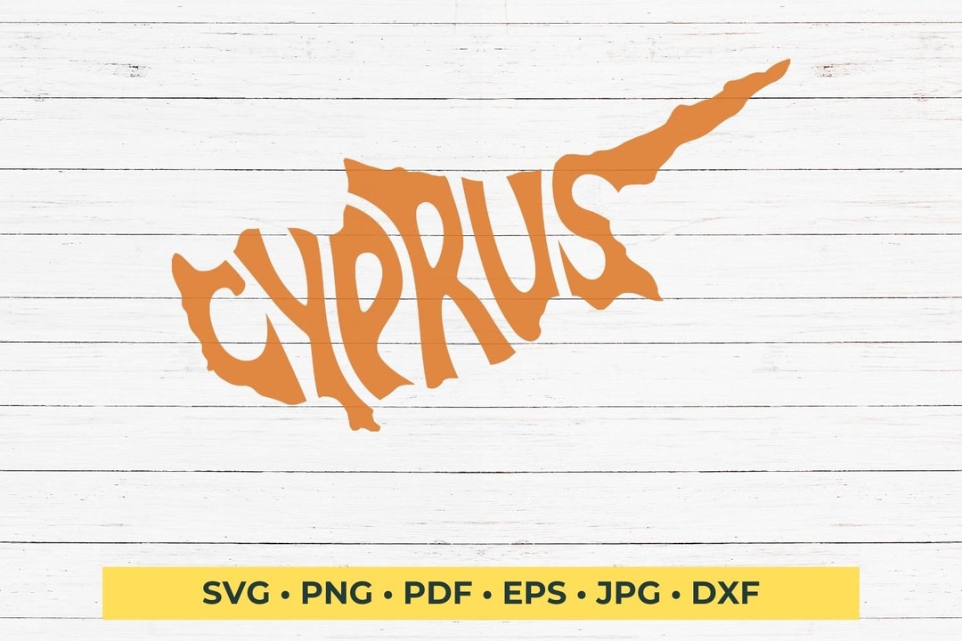 Cyprus Word Art in Island Shape SVG Cut File - Etsy