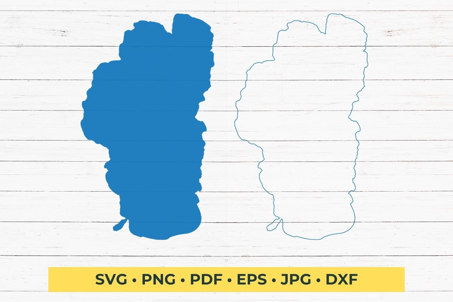 Lake Tahoe Silhouette and Outline Map SVG Cut File - Etsy