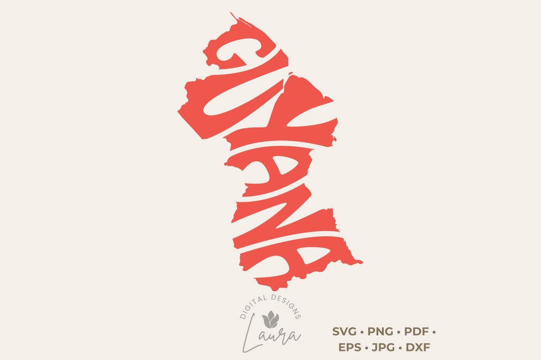 Guyana Word Art SVG Cut File - Etsy