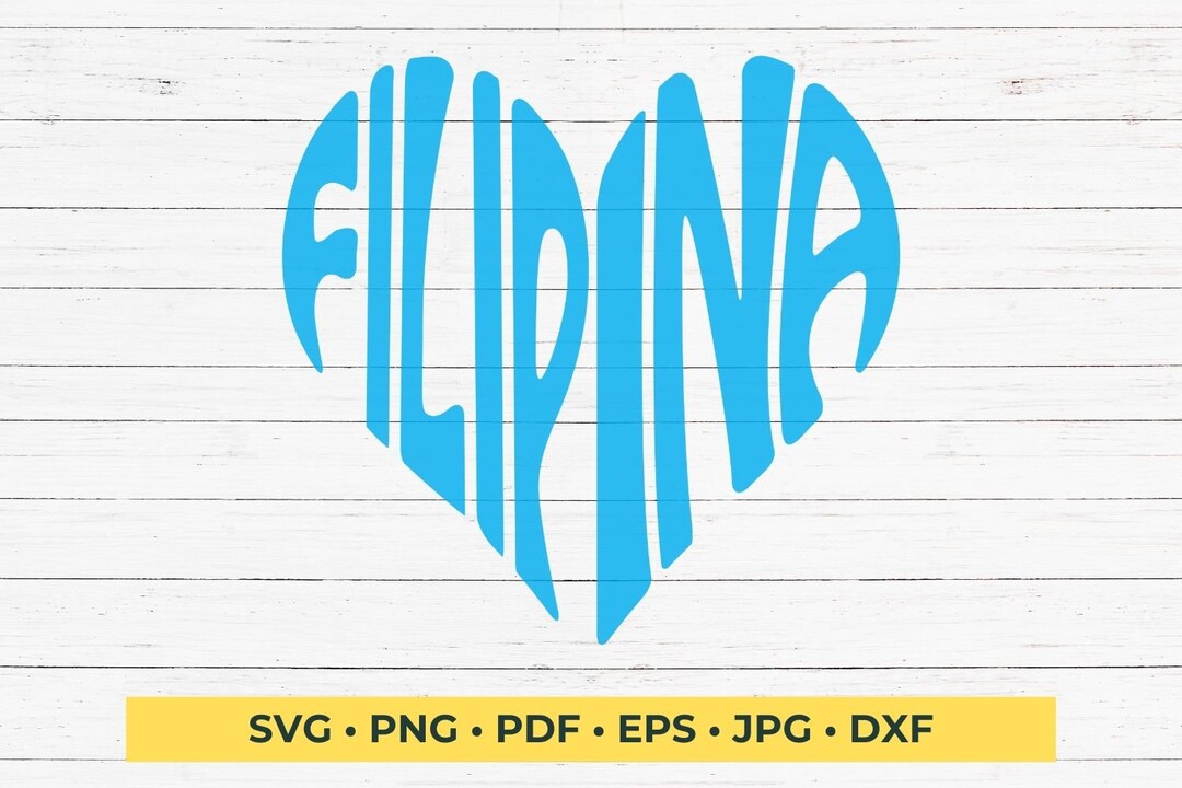 Filipina Heart SVG Cut File - Etsy