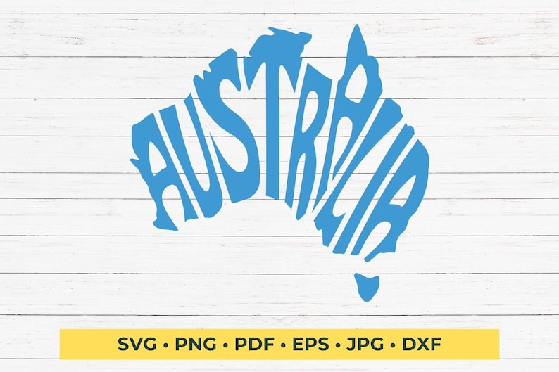Australia Word Art in Country Shape SVG Cut File - Etsy