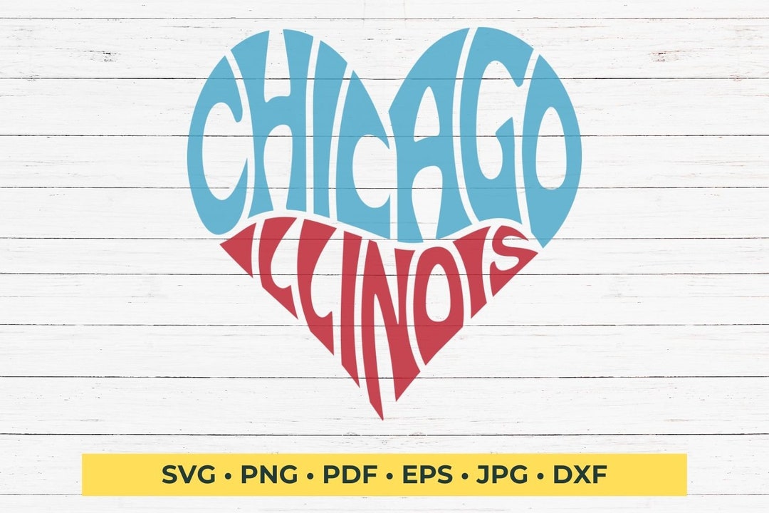 Chicago Illinois Heart SVG Cut File - Etsy