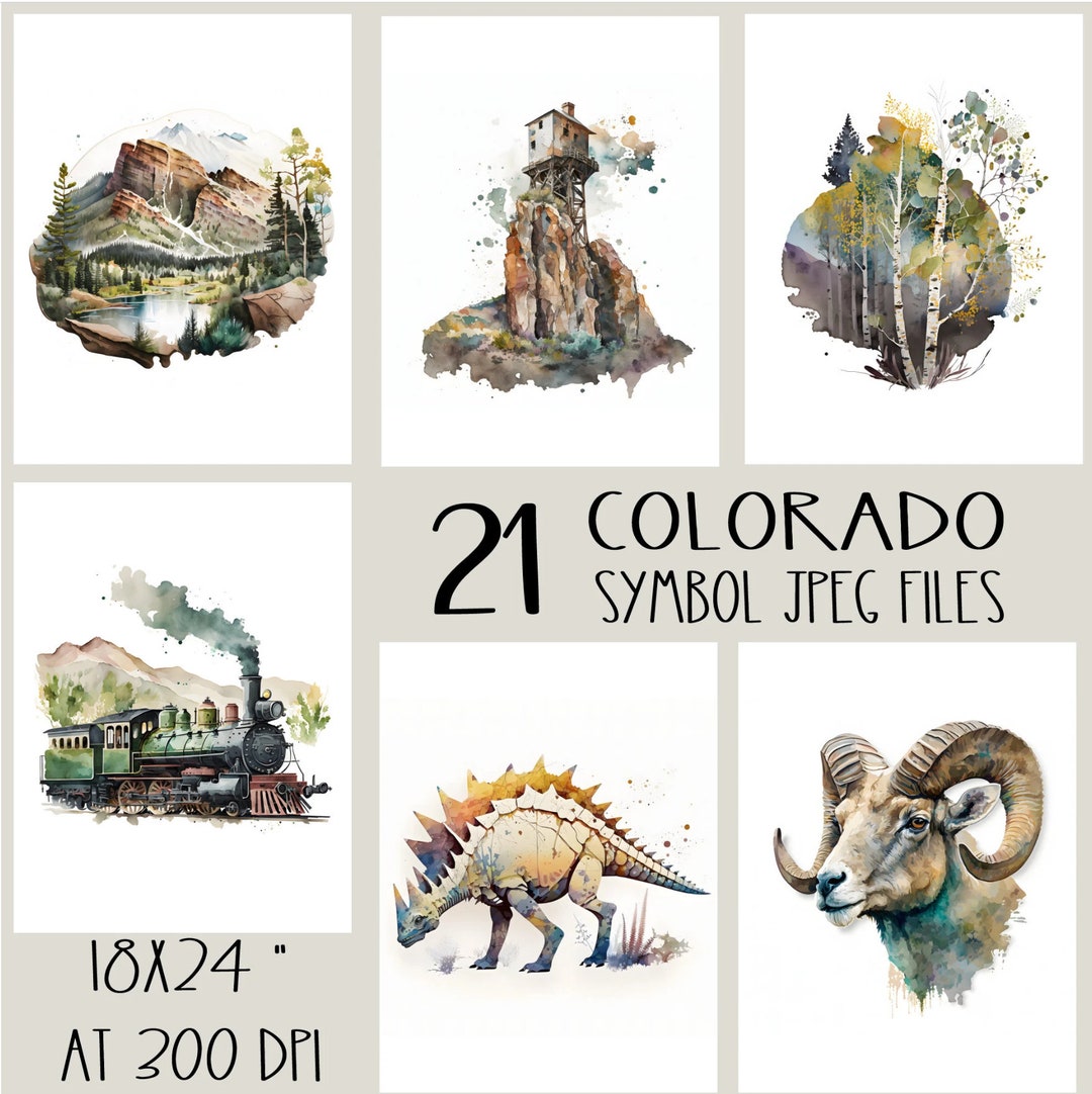 Colorado Symbol Illustrations | 21 Jpeg Files - Etsy