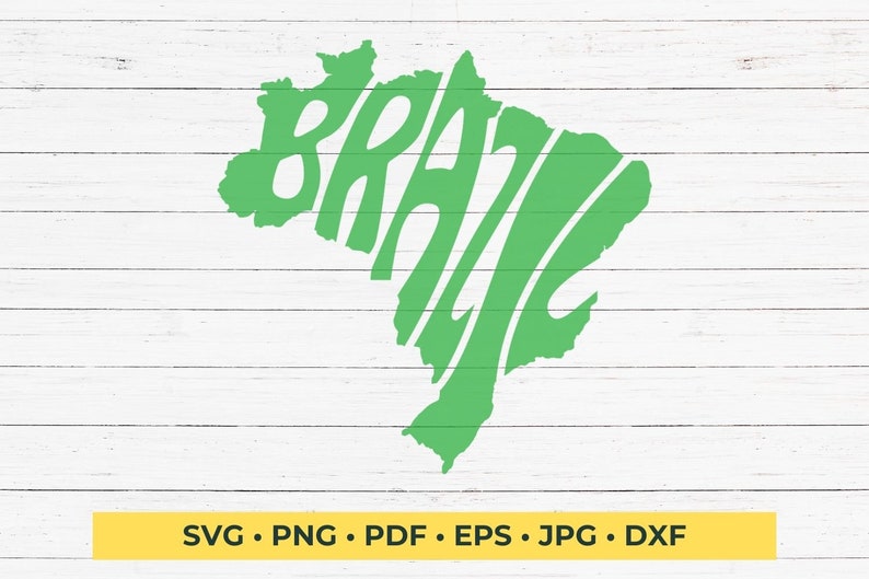 Brazil Word Art in Map Shape SVG Cut File - Etsy UK
