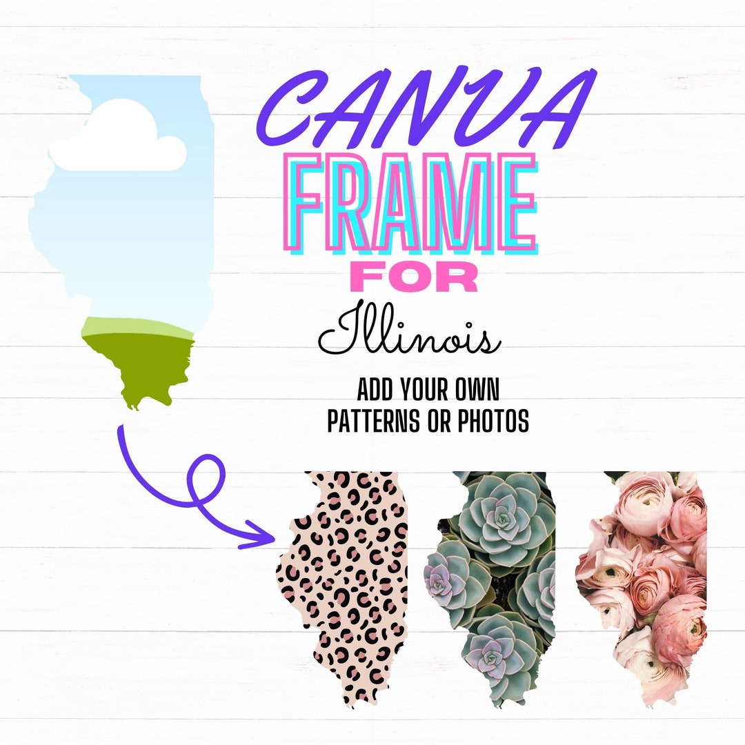 Illinois Canva Frame Digital Template - Etsy