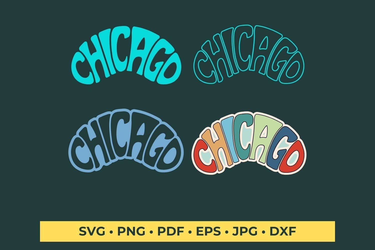 Chicago Bean Word Art SVG Cut File - Etsy