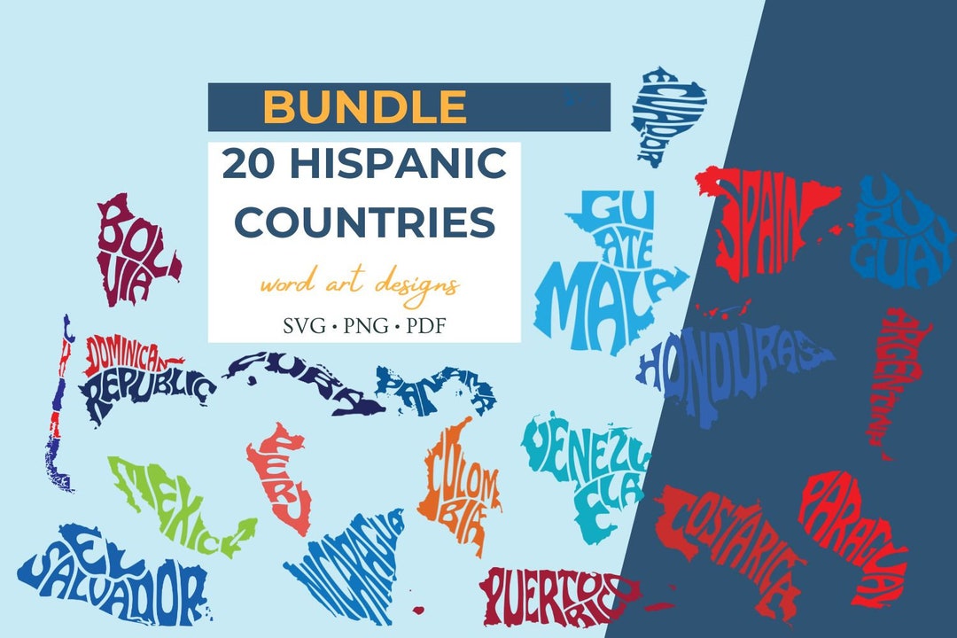 Hispanic Countries SVG Bundle | 20 Latin America Cut Files for Cricut ...