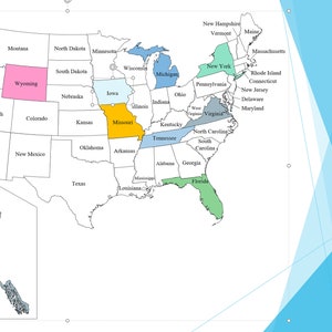 United States Editable Map | Powerpoint Template - Etsy
