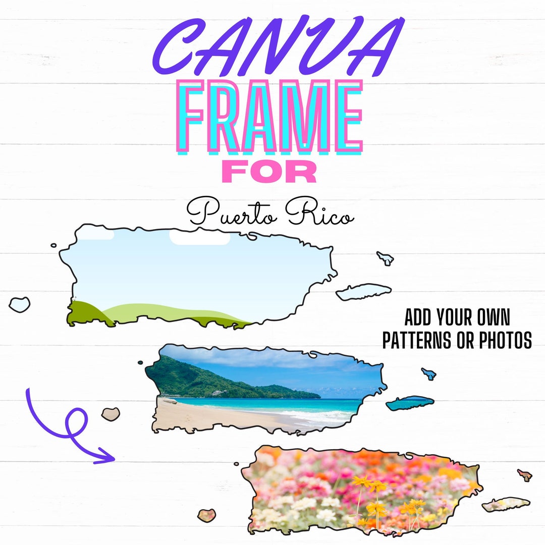 Puerto Rico Canva Frame Digital Template - Etsy