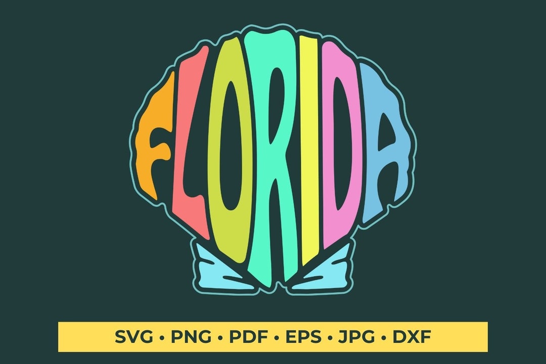 Florida Word Art in Seashell Shape SVG Cut File - Etsy