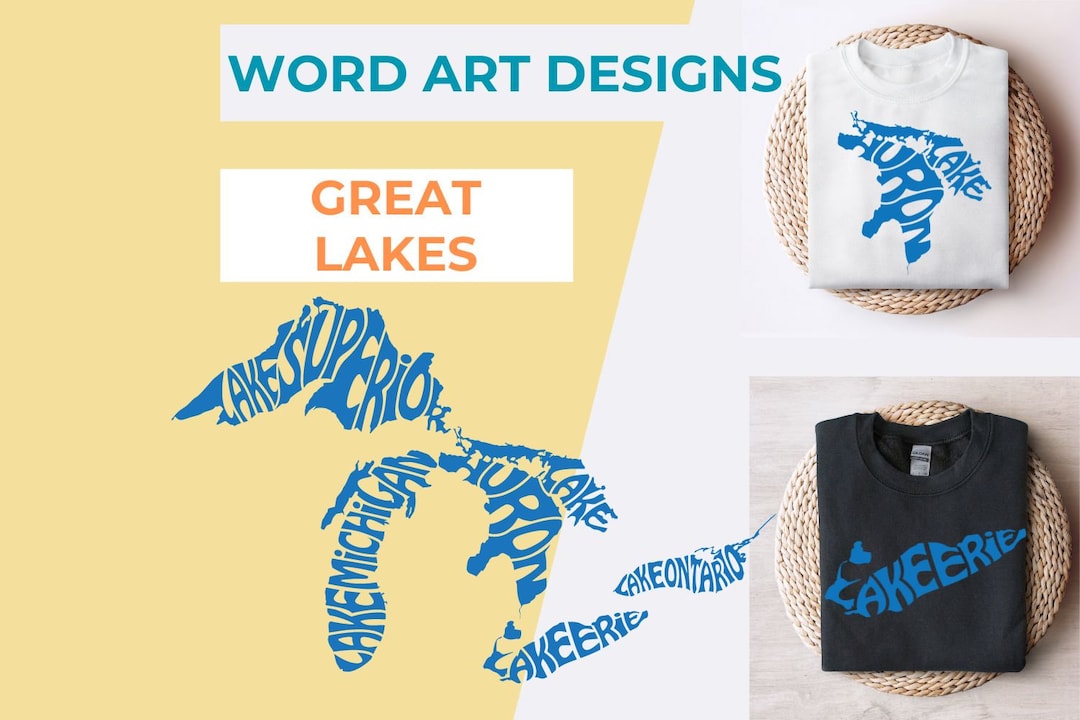 Great Lakes Word Art SVG Bundle - Etsy