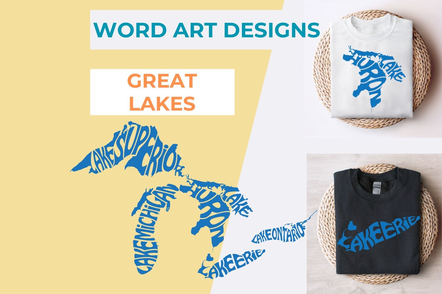 Great Lakes Word Art SVG Bundle - Etsy