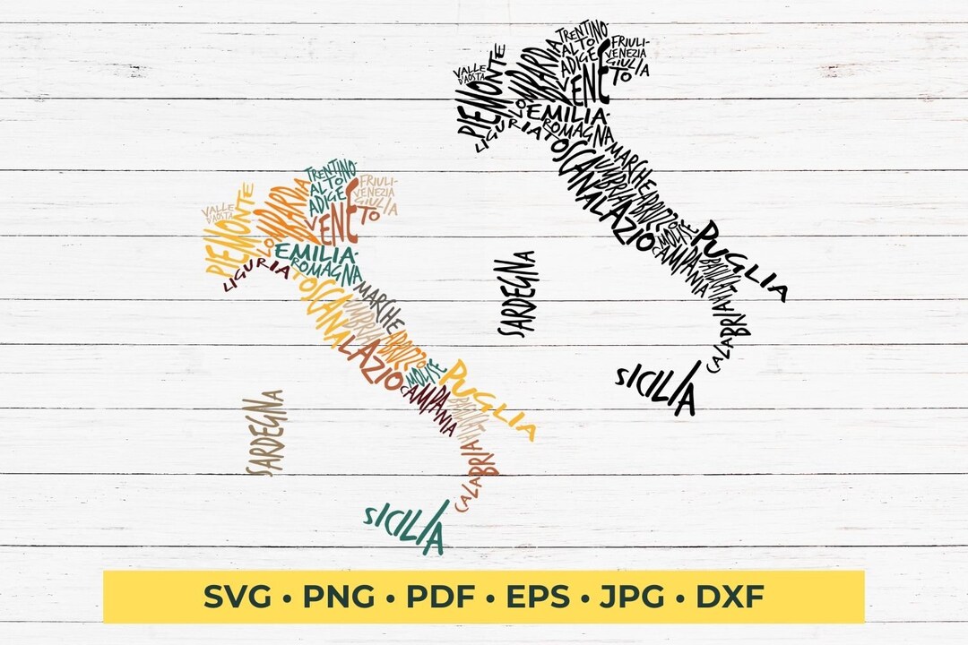 Italy Typography SVG Cut File - Etsy