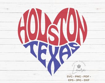Texas Houston Heart SVG - Etsy