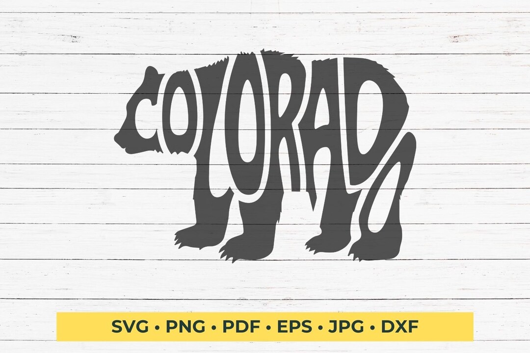 Colorado Bear Word Art SVG Cut File - Etsy
